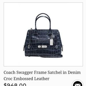 Coach | Bags | Coach Swagger Frame Satchel In Denim | Poshmark